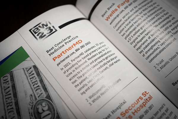 PartnerMD Named Best Concierge Medicine Practice in Richmond